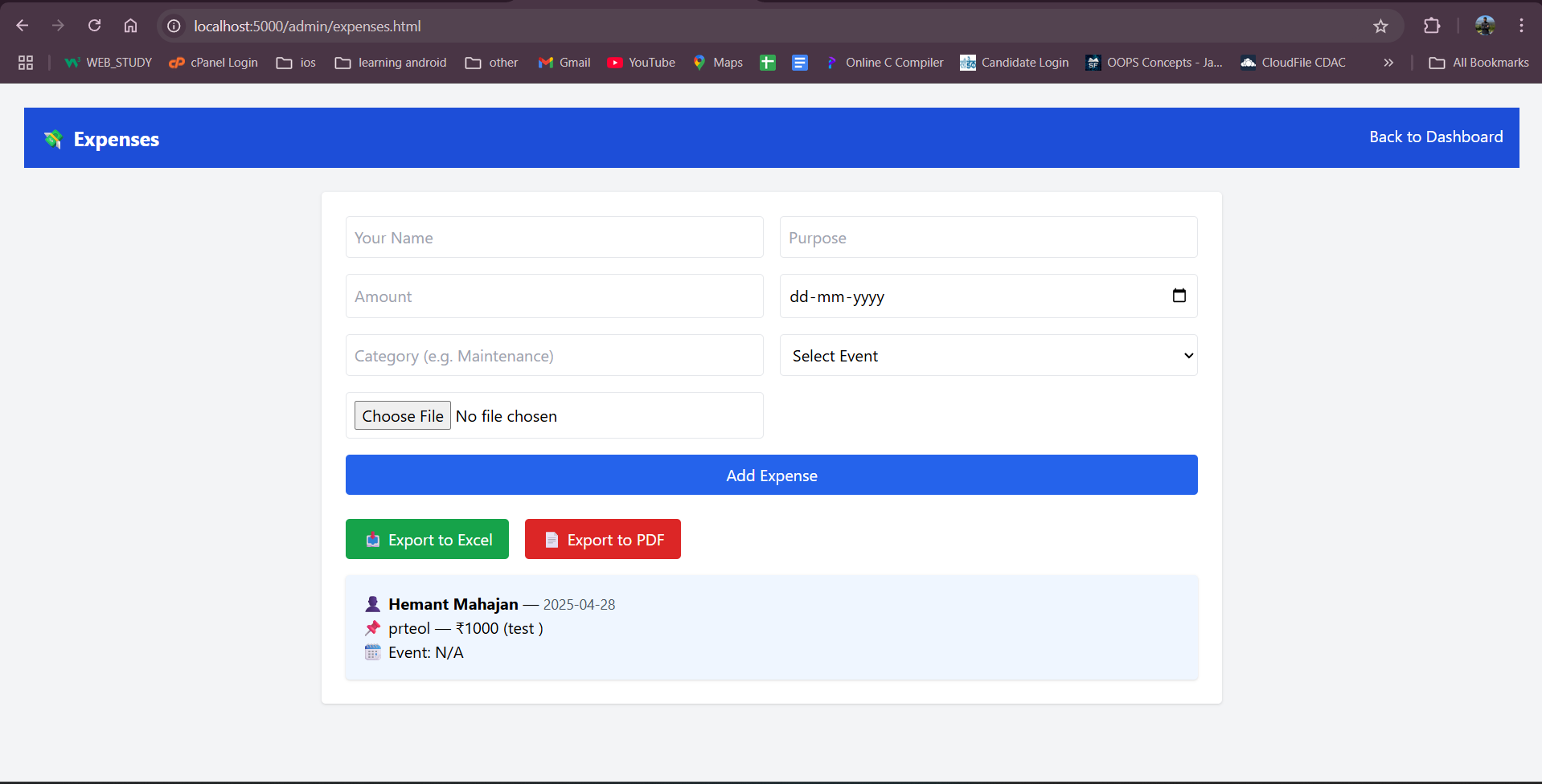 🛕 Temple Management Backend | Temple-Expenses-Management